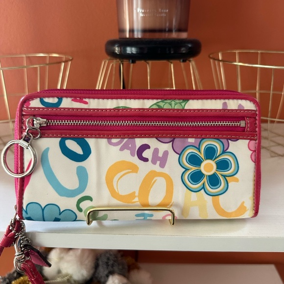 Coach | Bags | Coach Colorful Daisy Floral Graffiti Wallet | Poshmark